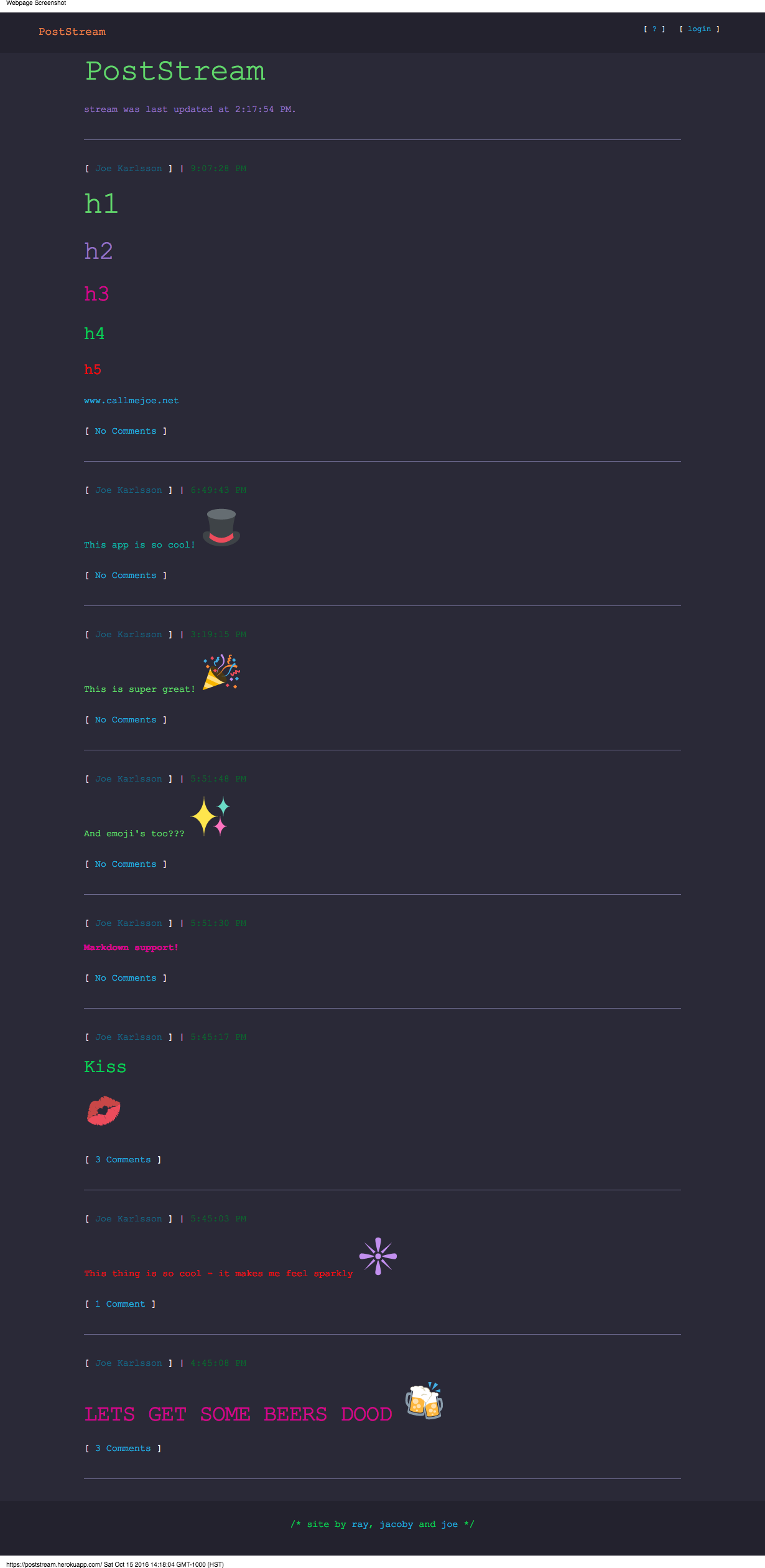 PostStream - The text-based social network. - Joe Karlsson